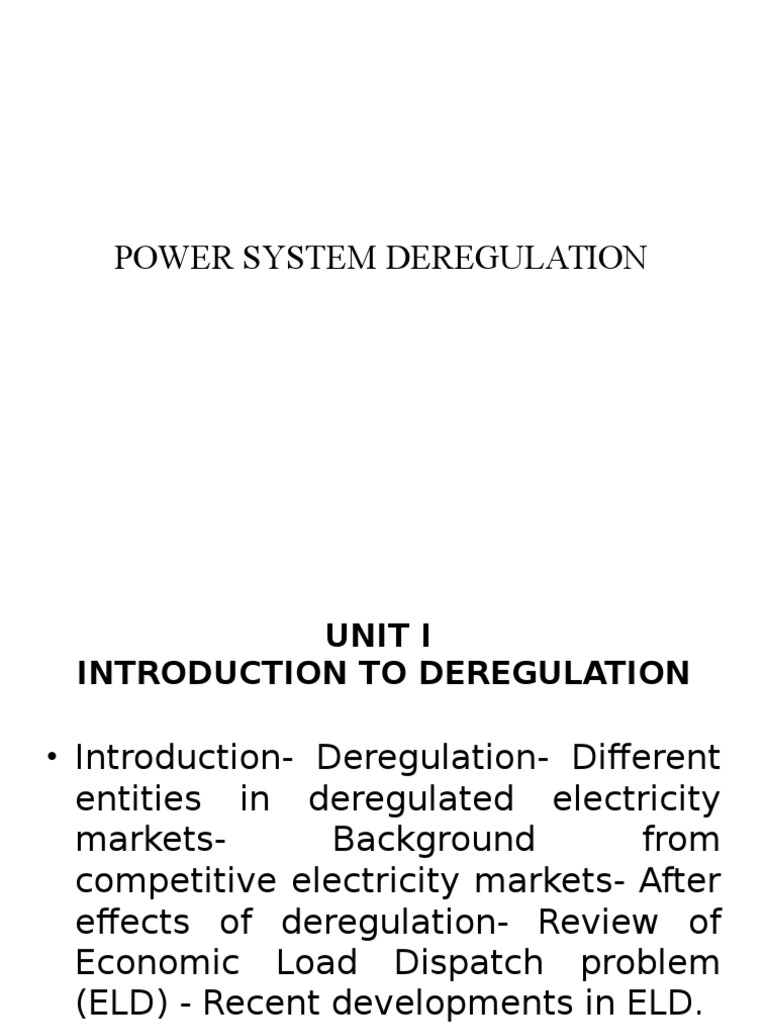 Deregulation | PDF | Deregulation | Electric Power Transmission