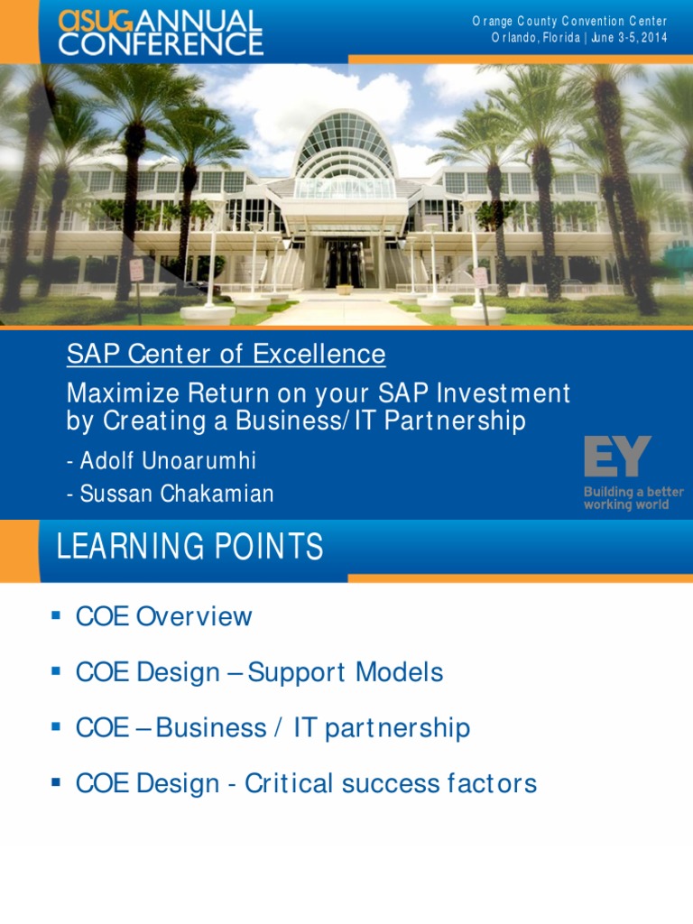 SAP Center of Excellence Maximize Return On Your SAP Investment by ...
