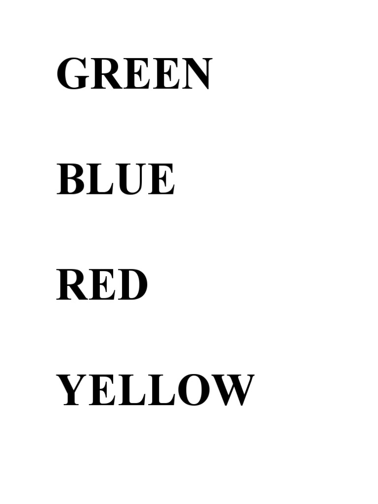 Green Blue RED Yellow | PDF | Art Materials | Color
