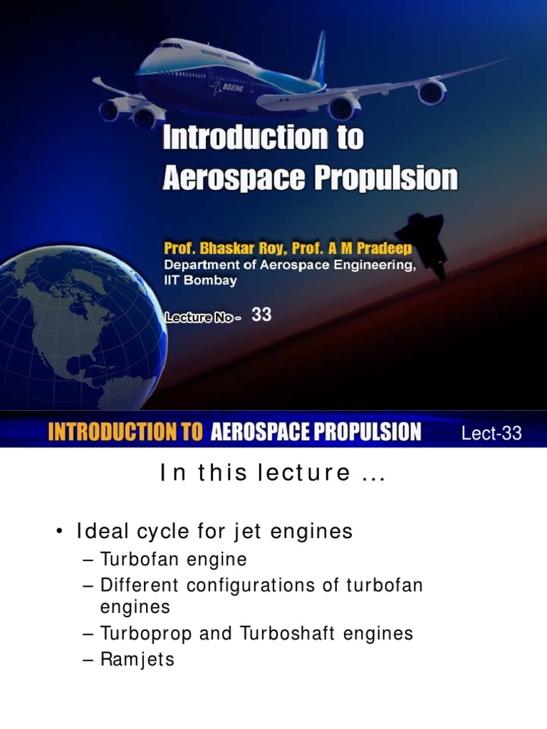 Intro Propulsion Lect 33 | PDF | Jet Engine | Gas Compressor