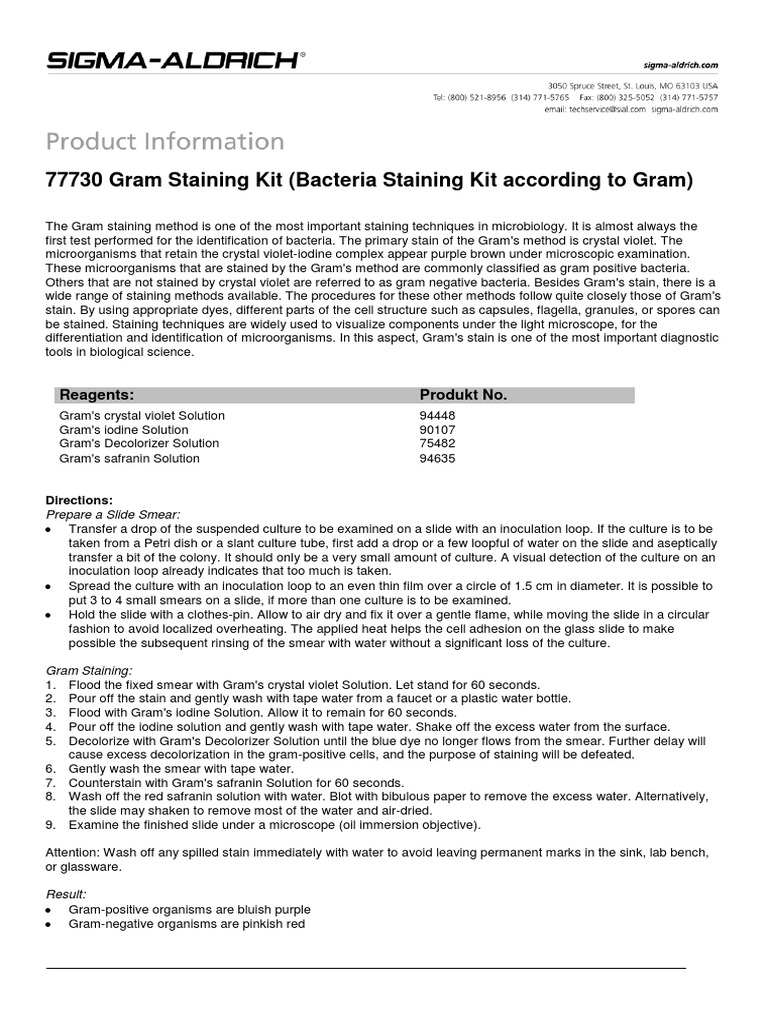 Gram Staining | PDF | Staining | Histopathology