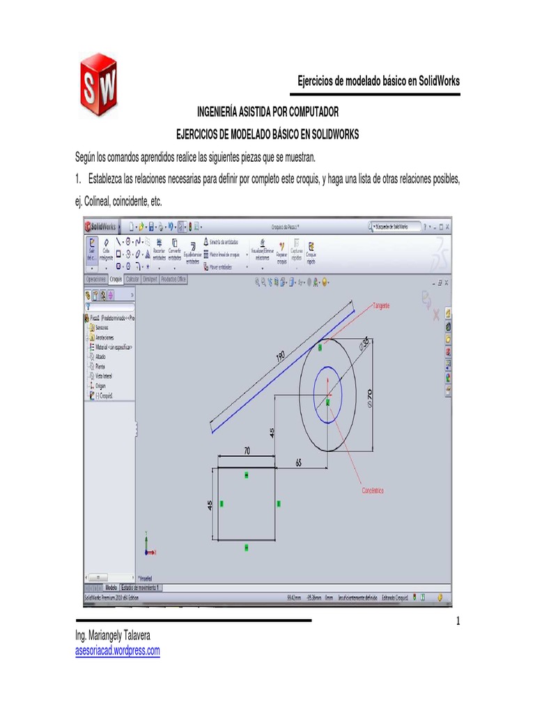 Ejercicios de Modelado Bc3a1sico en Solidworks PDF | PDF