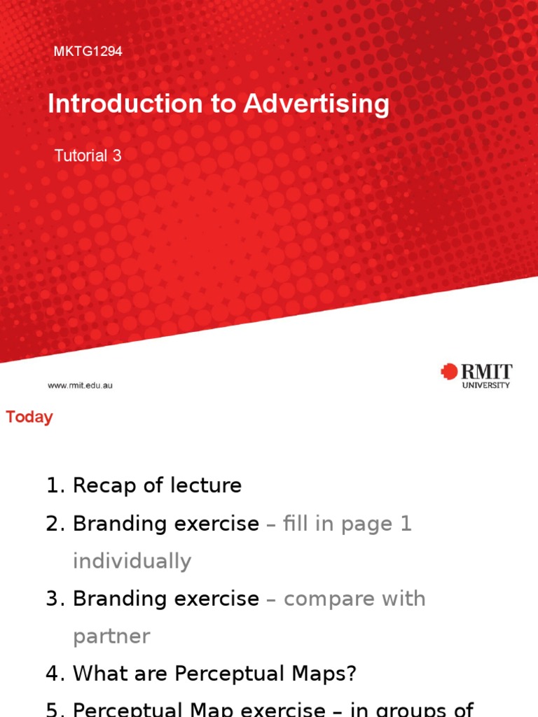 Introduction To Advertising: Tutorial 3 | PDF | Brand | Psychological ...