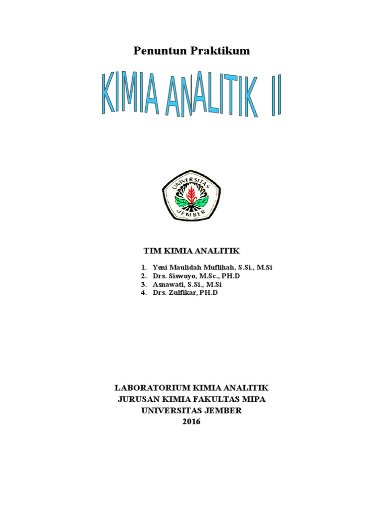 Penuntun Praktikum Kimia Analitik II | PDF