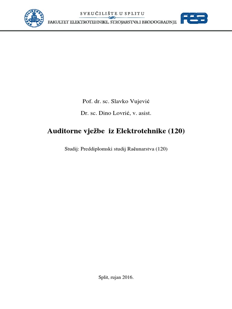 Auditorne Vjezbe E120 - Prvi Kolokvij | PDF