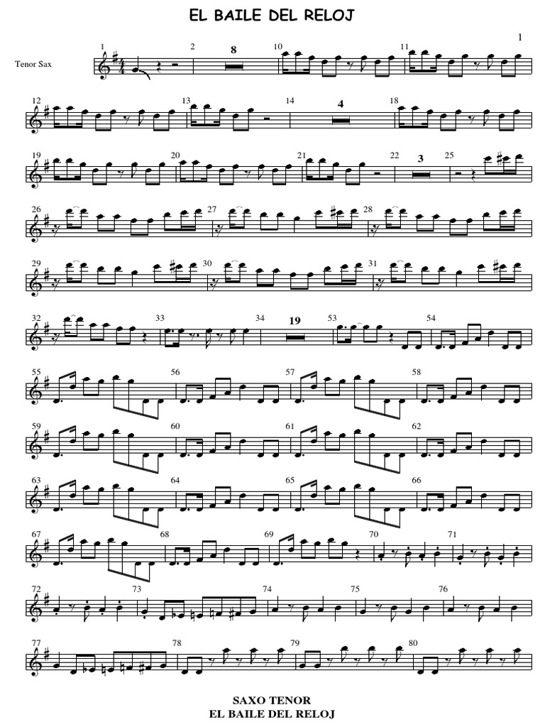 El Baile de - Saxo Tenor Partitura | PDF