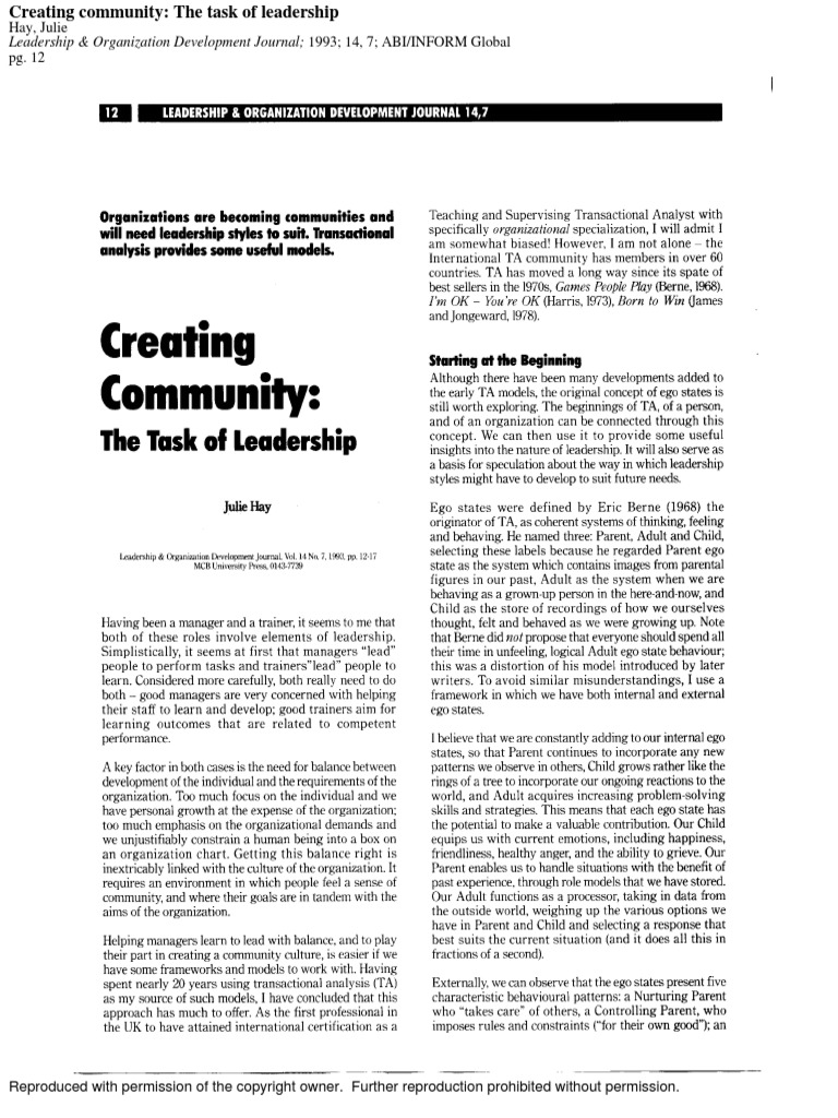 Drivers Creating Community | PDF