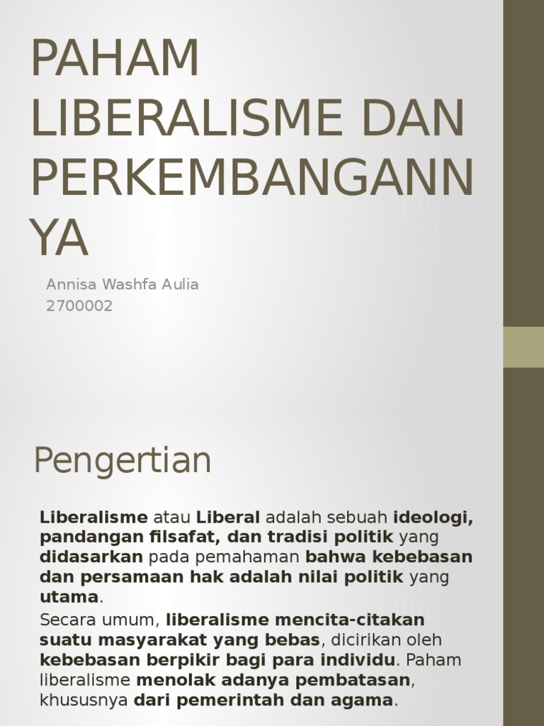 Paham Liberalisme Dan Perkembangannya | PDF