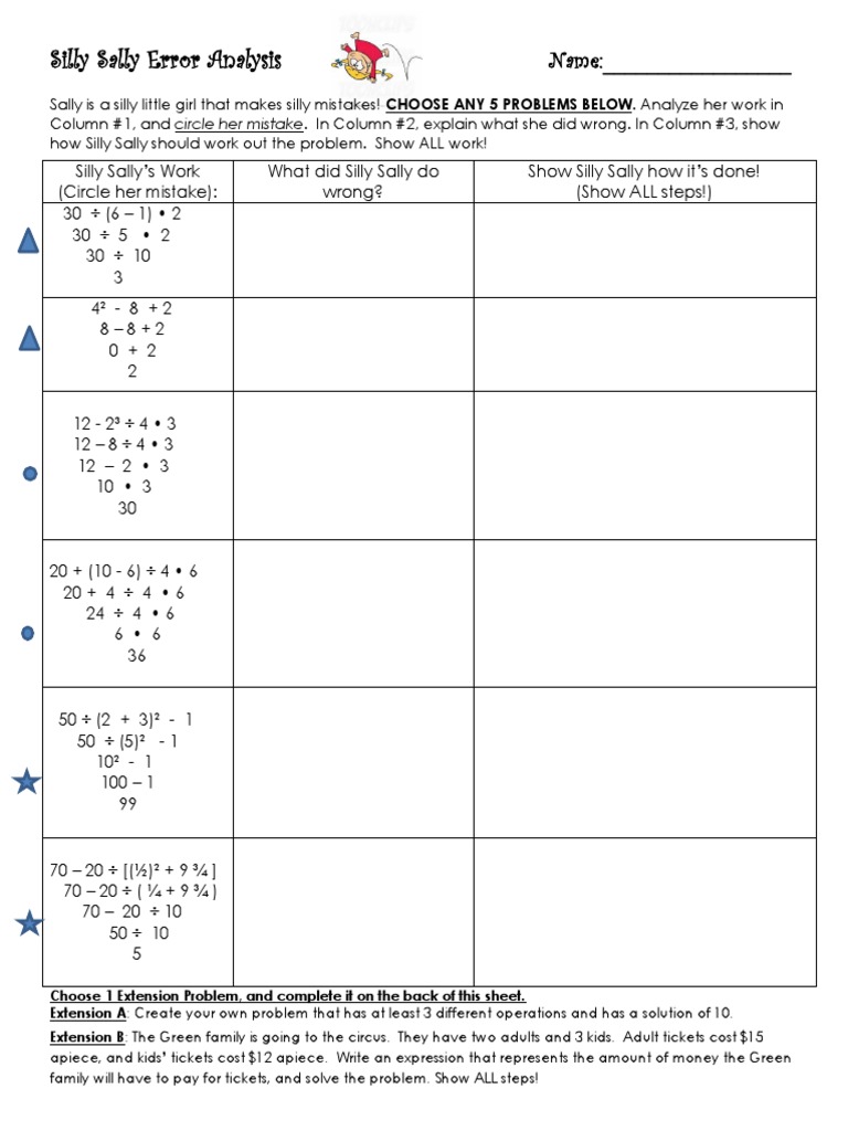 Silly Sally Error Analysis Ooo | PDF