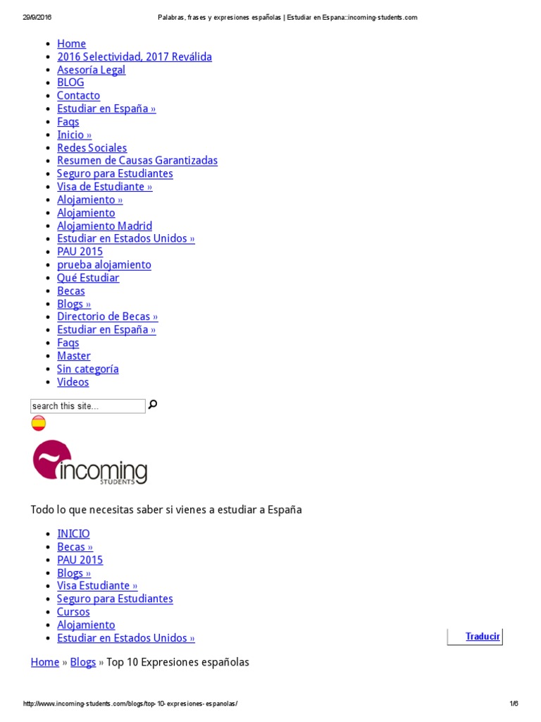 Palabras, Frases y Expresiones Españolas - Estudiar en Espana ...