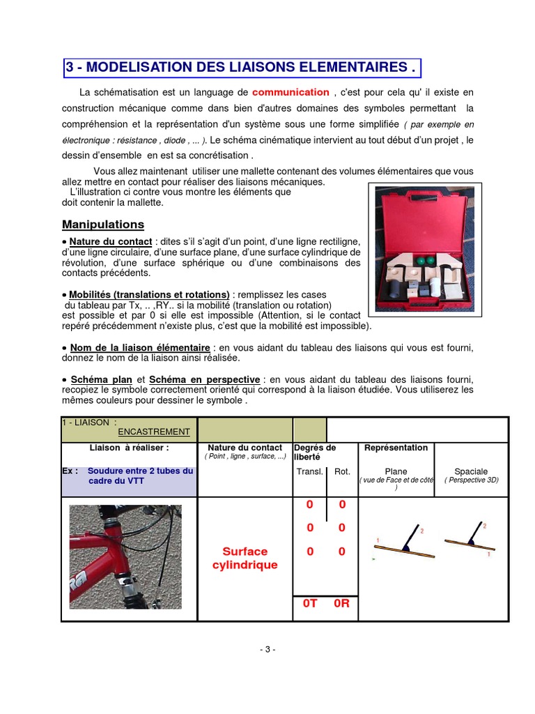 Ch1 - Modelisation Des Liaisons-Prof Page 3-7 | PDF | Géométrie euclidienne | Cinématique