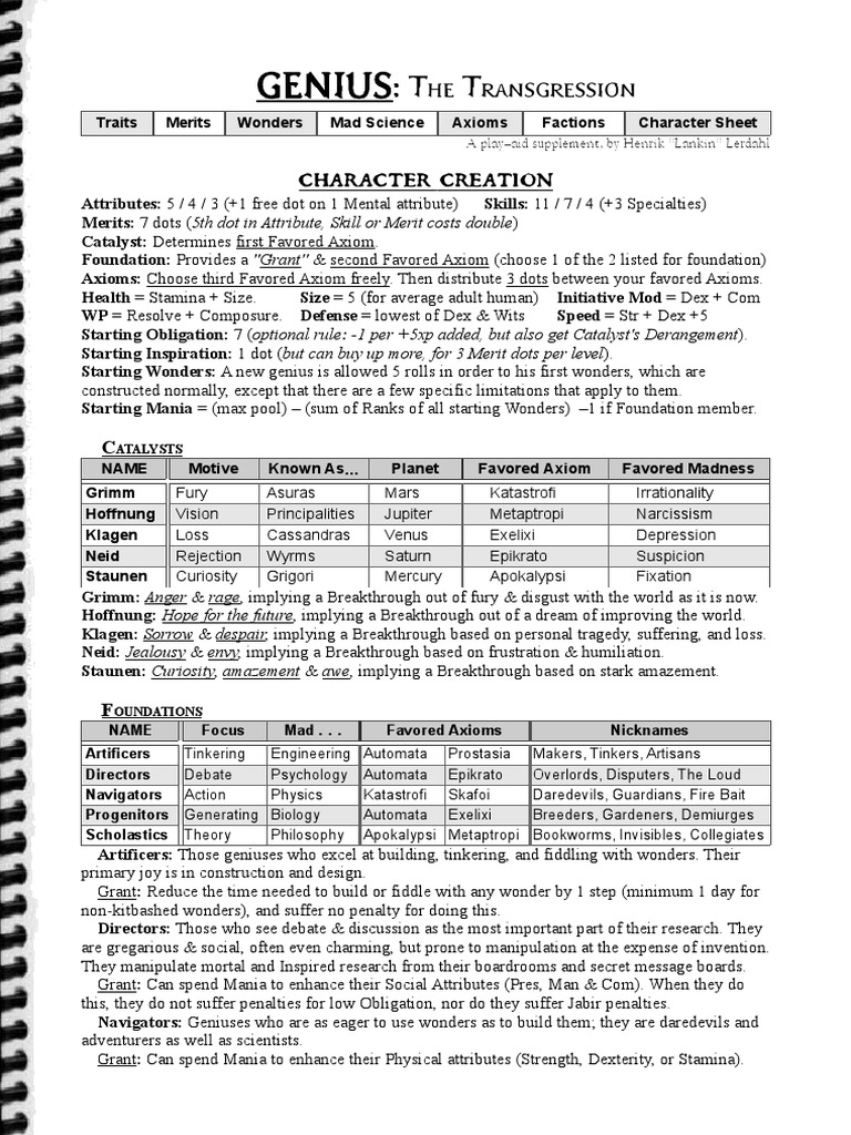 Genius The Transgression - Summary 2 | PDF | Mania | Genius