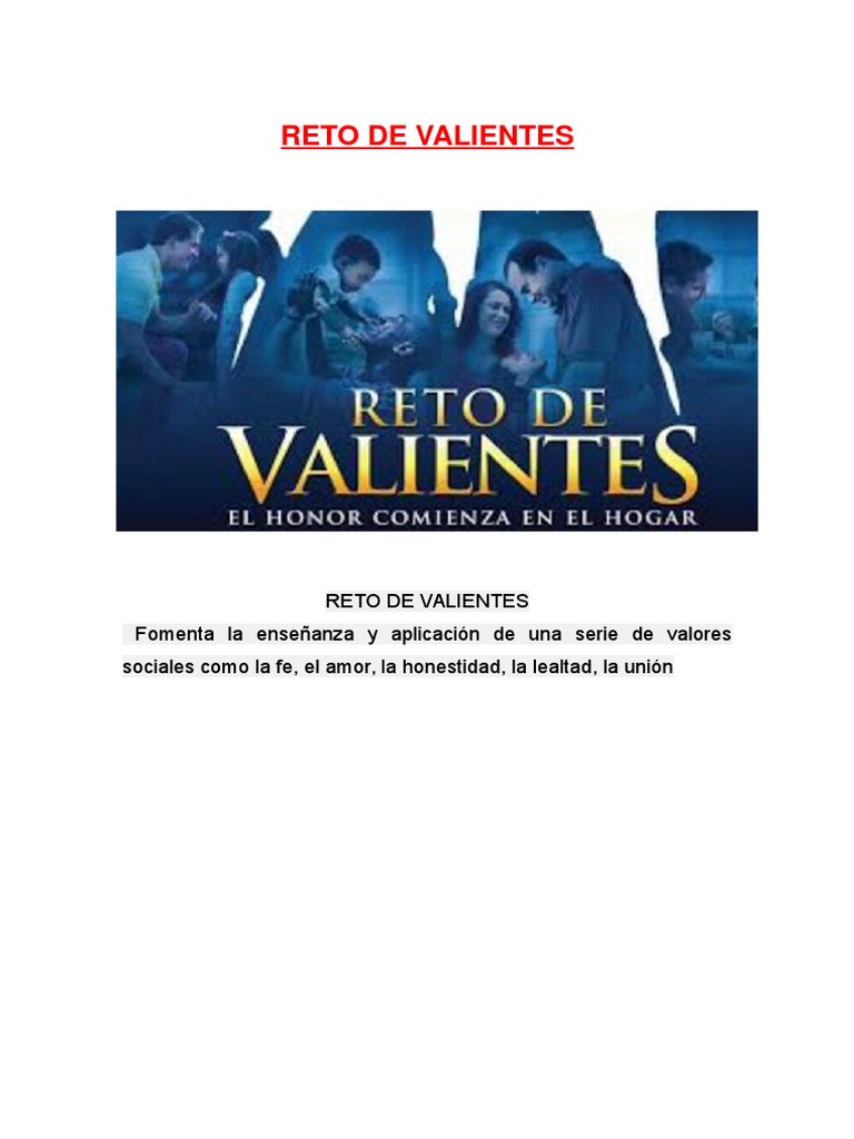 Reto de Valientes | PDF | Fe | Amor