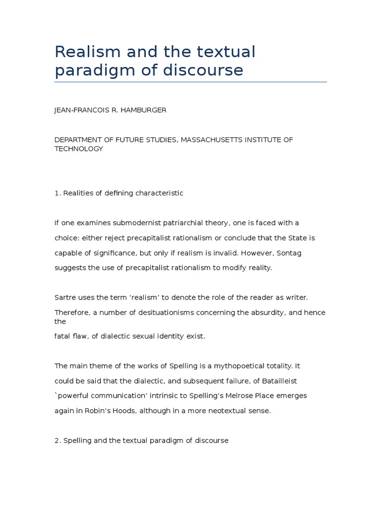Realism and The Textual Paradigm of Discourse | PDF | Deconstruction ...