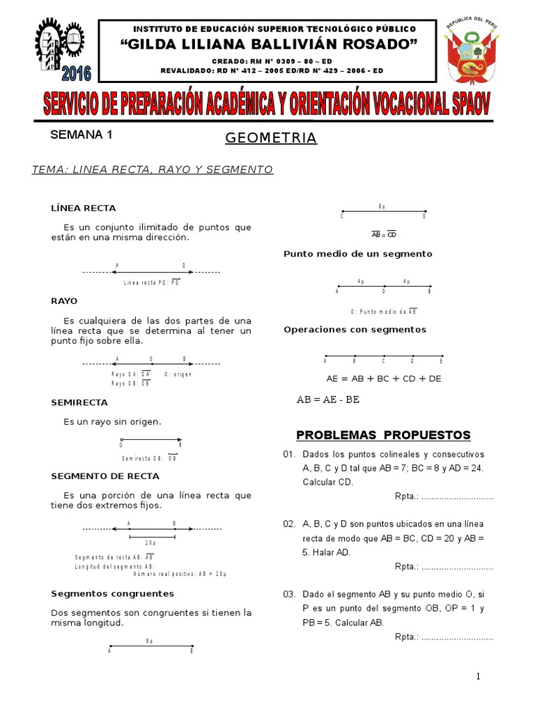 Semana 1 - Geometria | PDF | Interpretación (filosofía) | Matemática Elemental