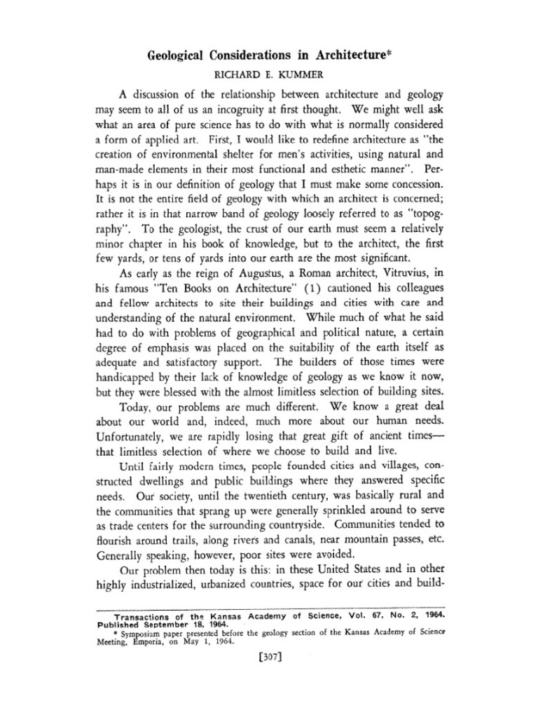 Geological Consideration of Architecture | PDF
