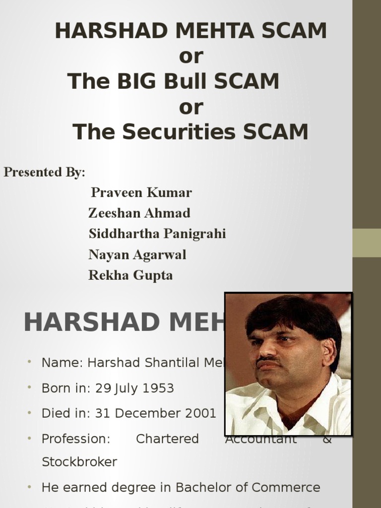Harshad Mehta Scam | PDF | Financial Markets | Investing