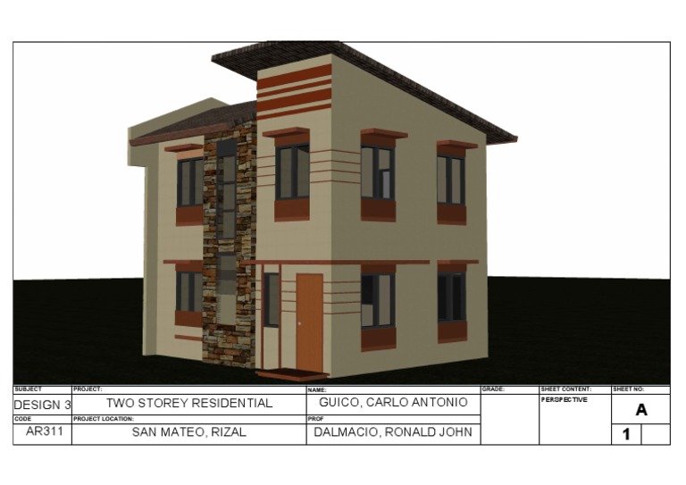 Two Storey Residential San Mateo, Rizal Dalmacio, Ronald John Guico ...