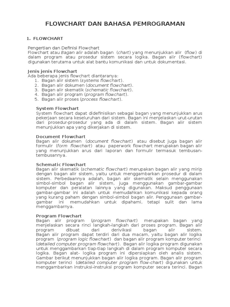 Flowchart Dan Bahasa Pemrograman | PDF