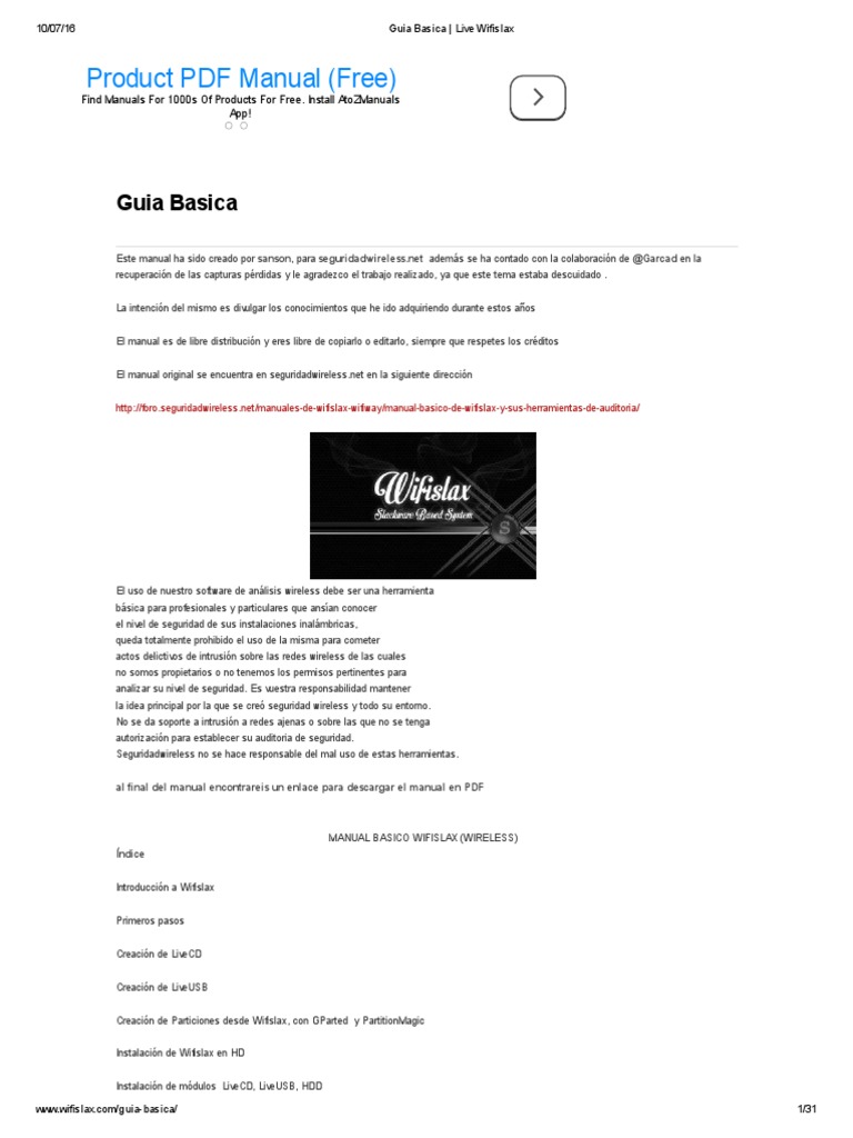 Guia Basica - Live Wifislax | PDF | Memoria USB | Arquitectura de ...