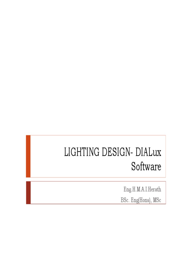 Lighting Design - Dialux Software | PDF
