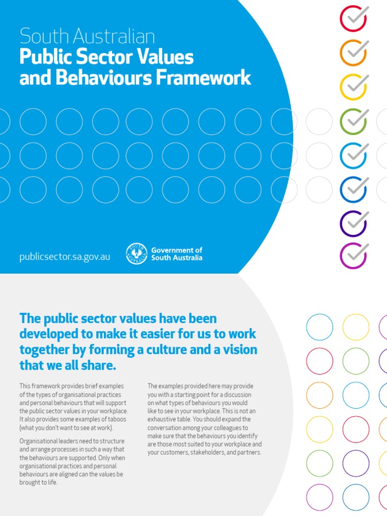 South Australian Public Sector Values and Behaviours Framework ...