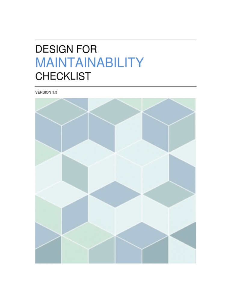 Design For Maintainability Checklist | PDF | Building Information ...
