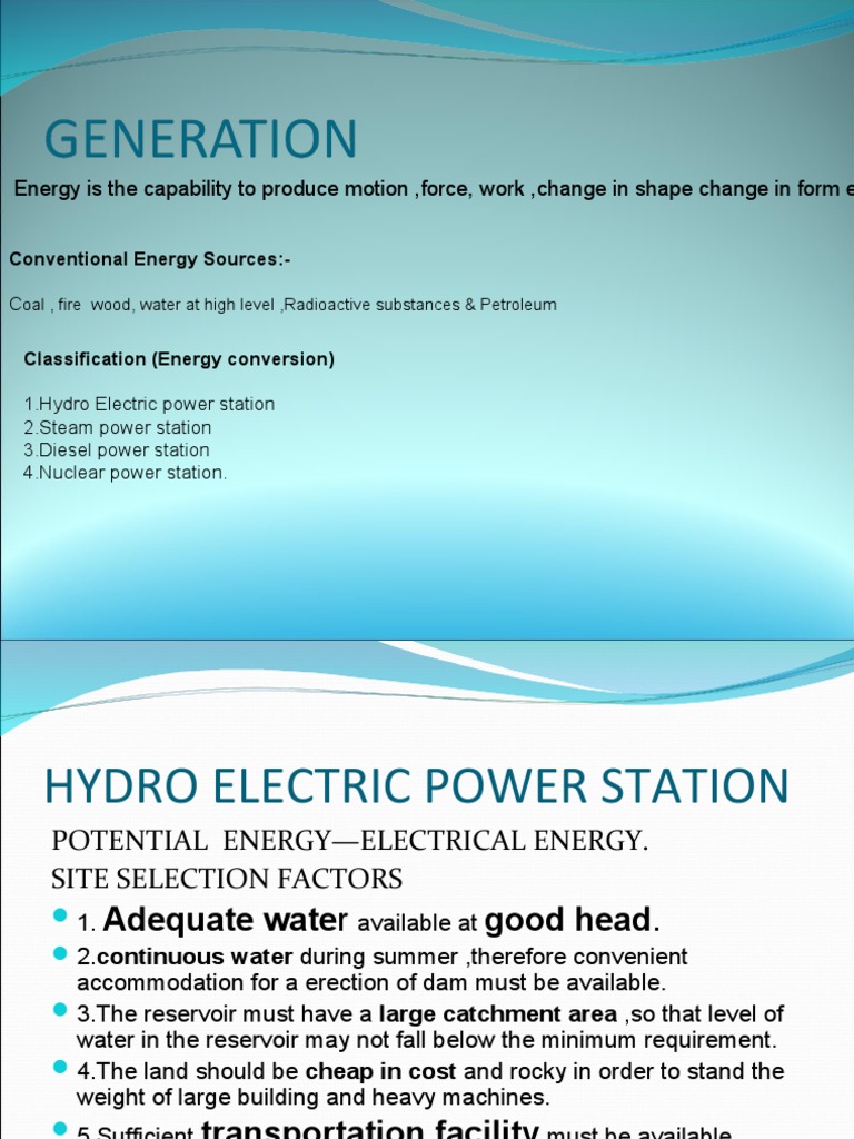 electrical energy generation, utilization and consrevation