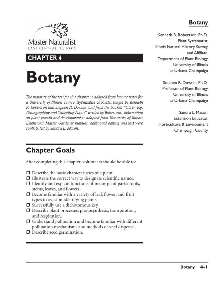 Botany: Chapter Goals | PDF