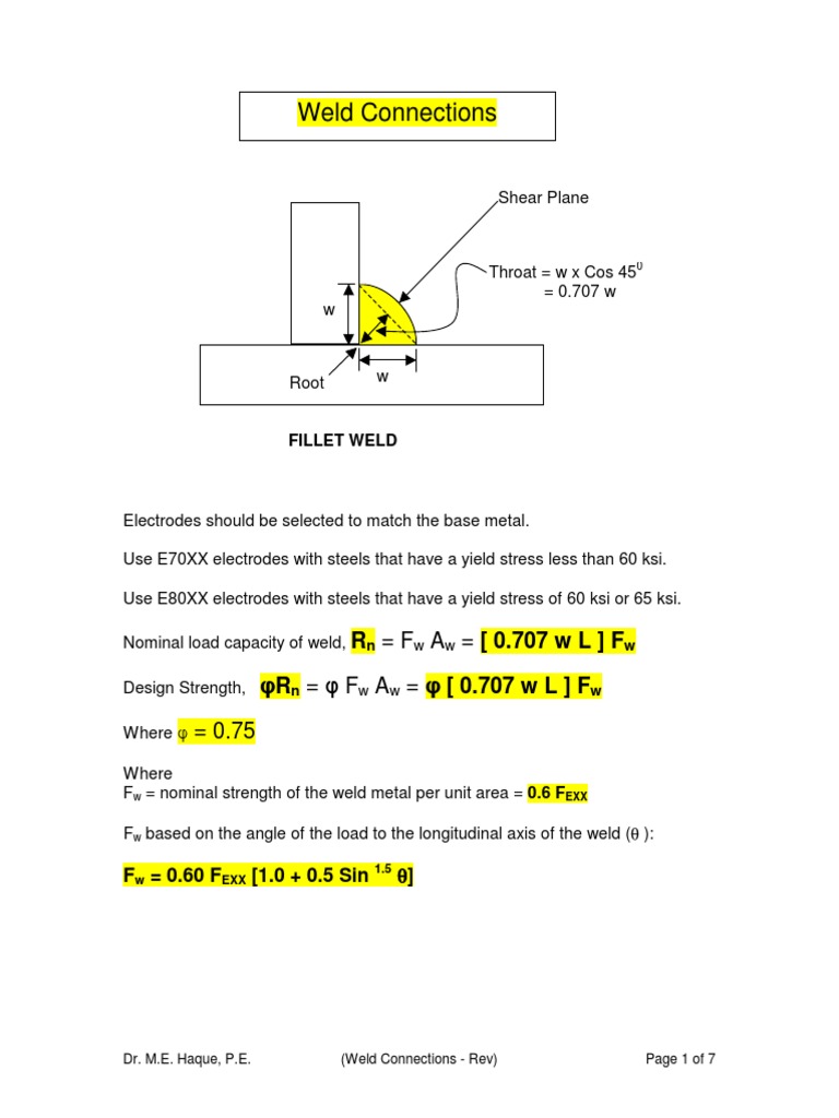 Procedure To Design Weld PDF | PDF | Strength Of Materials | Welding