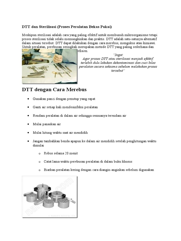 DTT Dan Sterilisasi | PDF | Sains & Matematika