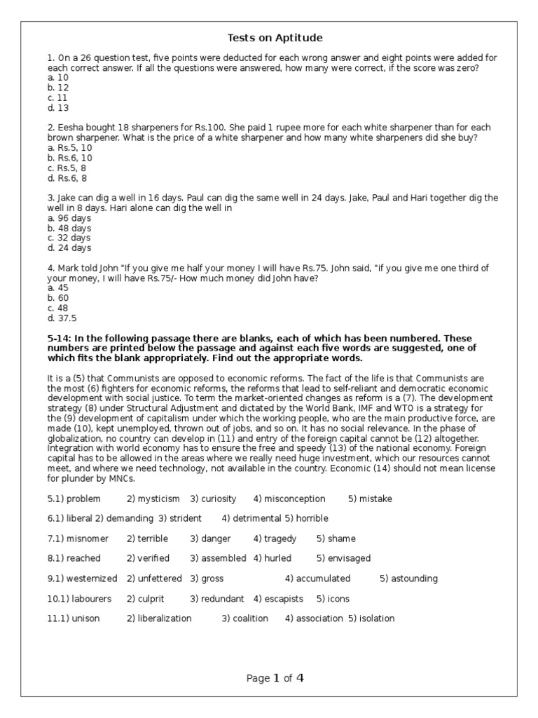 Analysis of an Aptitude Test Containing Questions on Data ...