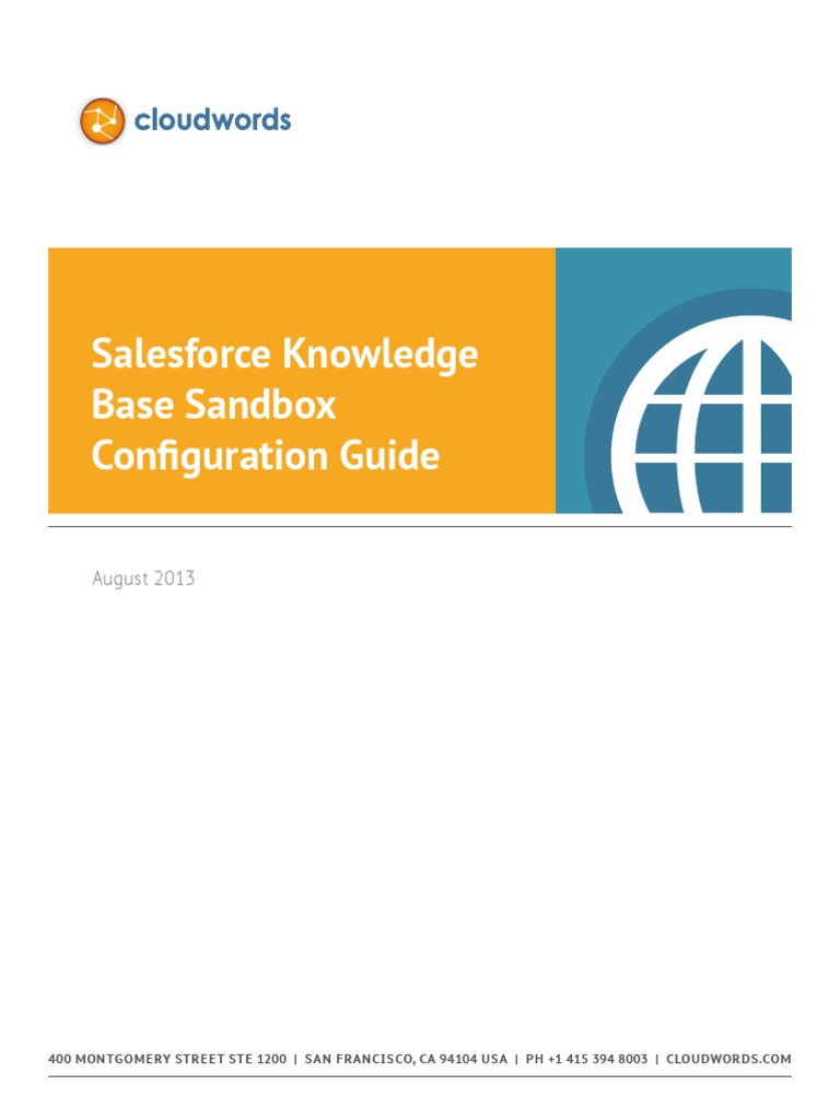 Cloudwords Salesforce Knowledgebase Sandbox Guide | PDF | Salesforce.Com | Areas Of Computer Science
