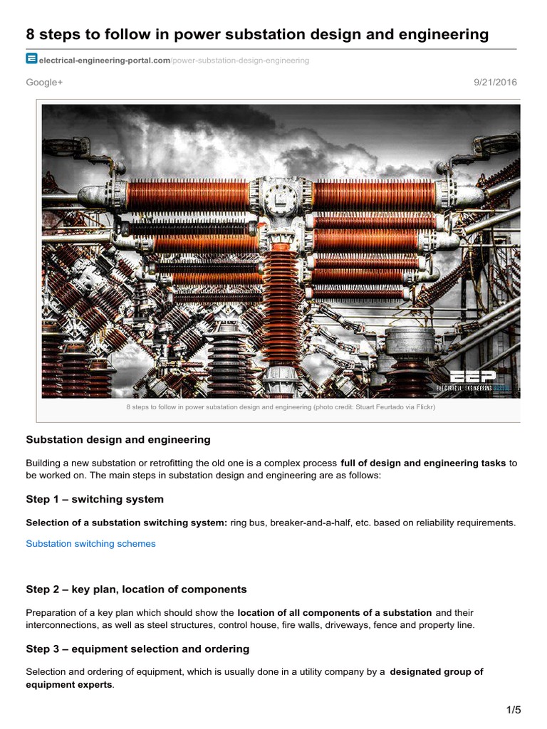 8 Steps To Follow in Power Substation Design and Engineering | PDF ...