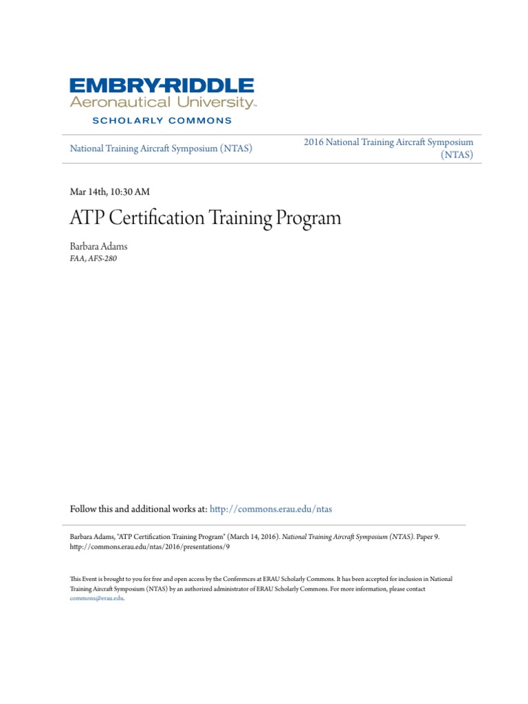 ATP Certification Training Program | PDF | Flight Instructor | Pilot ...
