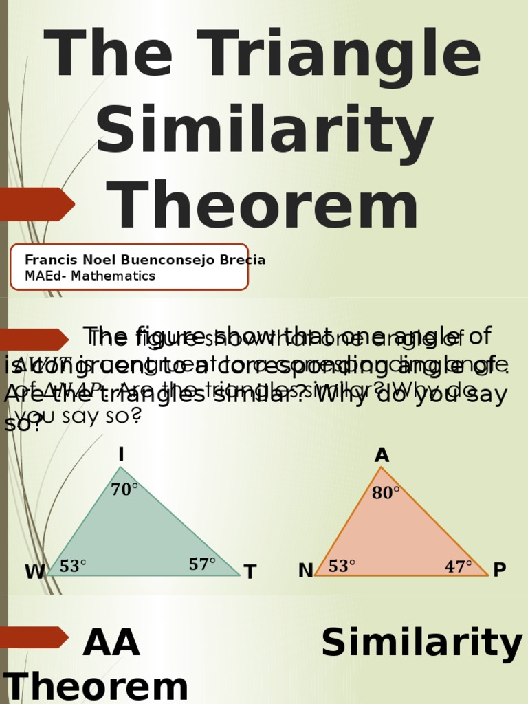 Triangle Similarity Theorem 2 | PDF