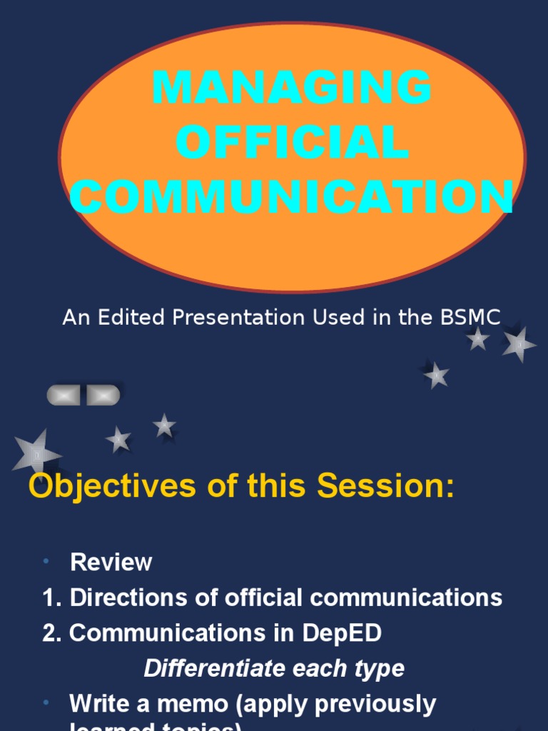 BSMC Managing Official Communication 2004 (Chay) | PDF | Memorandum ...