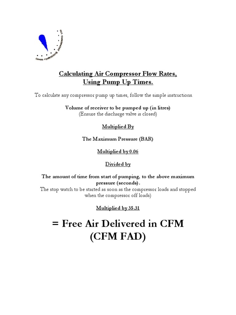 Calculating Air Compressor Flow Rates | PDF