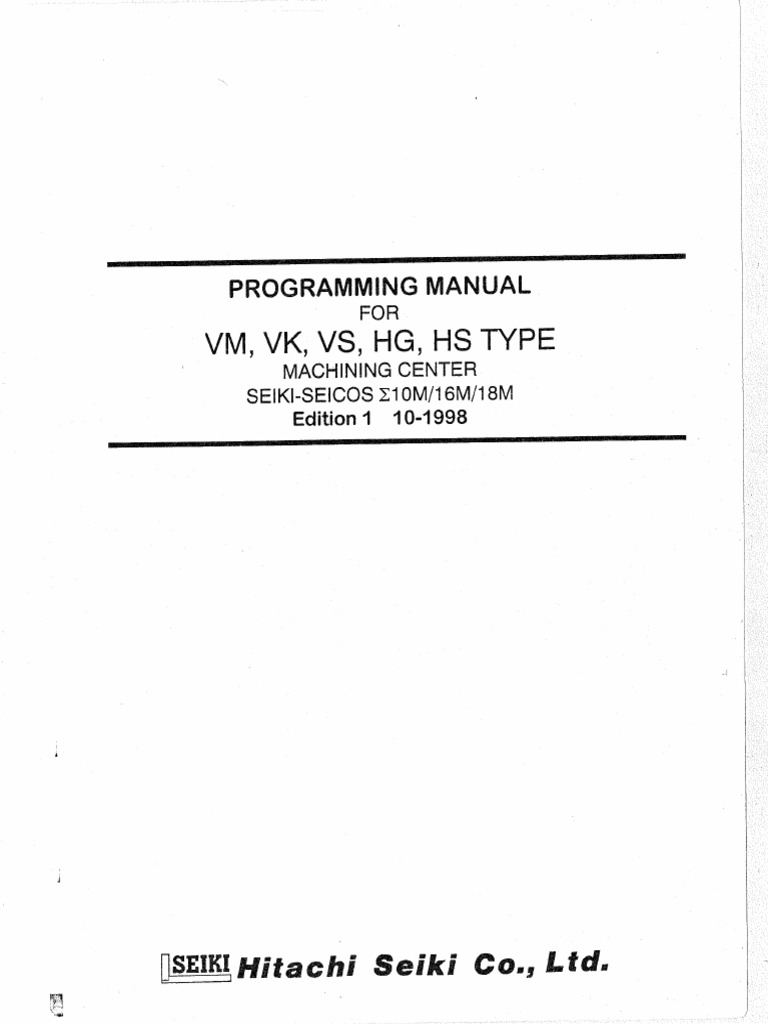 Programming VM-VK-VS-HG-HS Type PDF | PDF
