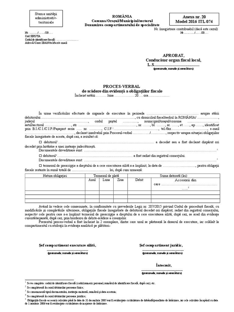 20-Proces verbal de scadere din evidenta a obligatiilor fiscale ITL 074.doc