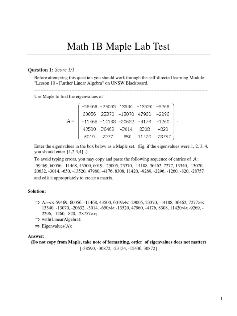Maple TA Test PDF | PDF | Sphere | Linear Algebra