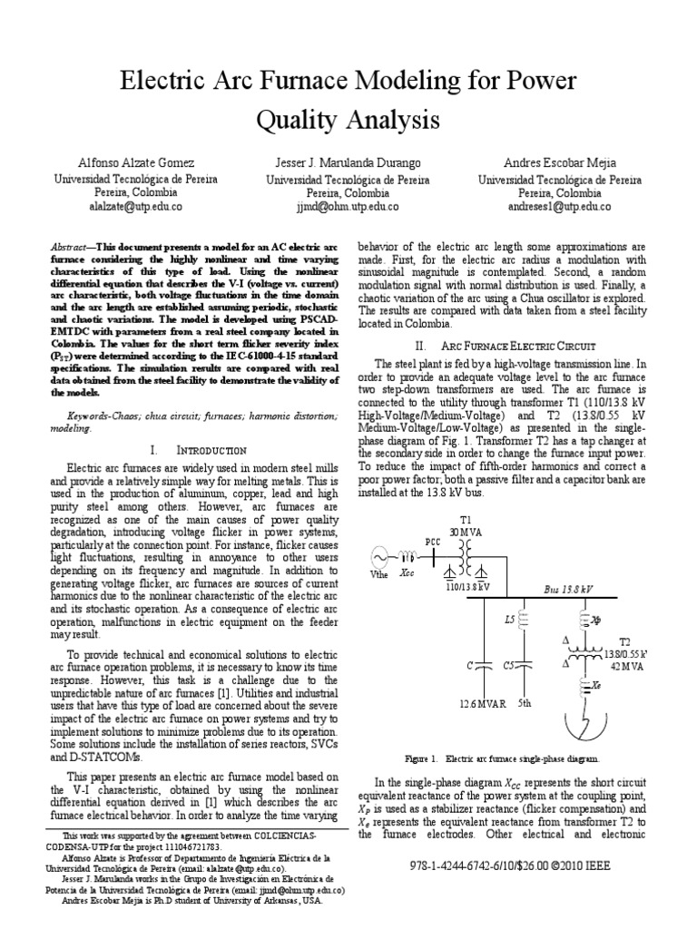 Electric Arc Furnace Modeling | PDF | Chaos Theory | Electric Arc