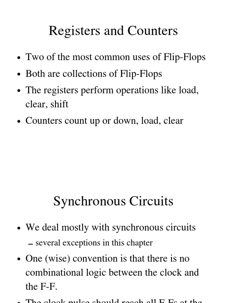 Registers and Counters | PDF | Electronics | Electronic Engineering