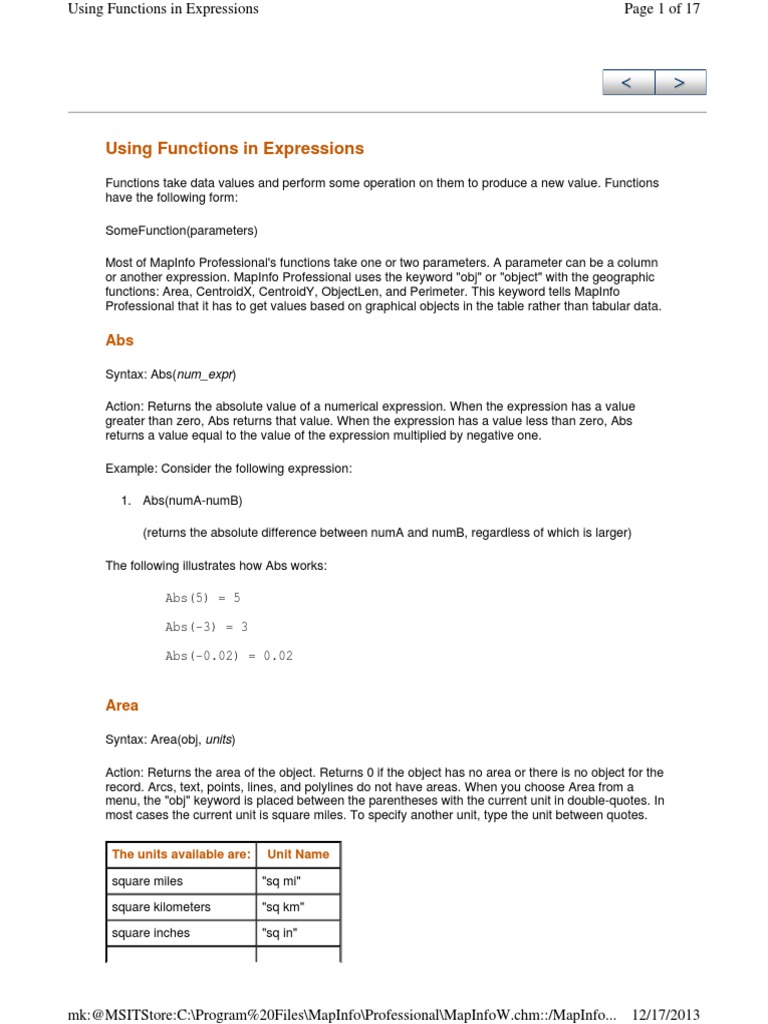 MapInfo Functions | PDF | String (Computer Science) | Integer (Computer Science)