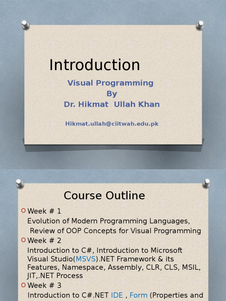 Visual Programming by Dr. Hikmat Ullah Khan | PDF | Cross Platform | C ...