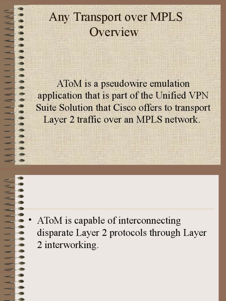 Any Transport Over MPLS Overview | PDF | Multiprotocol Label Switching ...