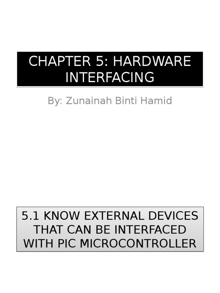 CHAPTER 5 Hardware Interfacing | PDF | Digital Signal | Analog To Digital Converter