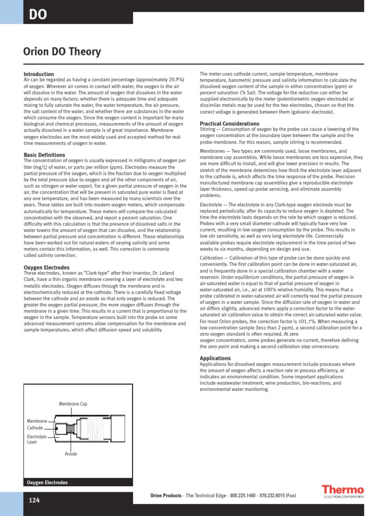 Orion DO Theory: Understanding Dissolved Oxygen Measurement | PDF ...