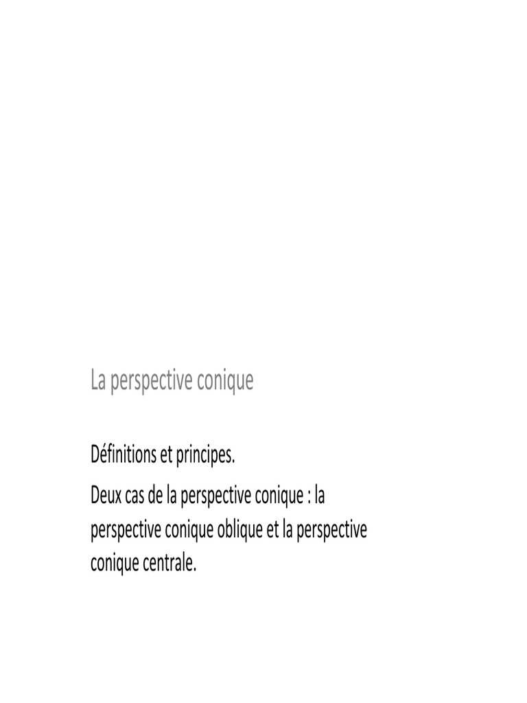 Perspective Conique | PDF | Perspective (représentation) | Géométrie euclidienne
