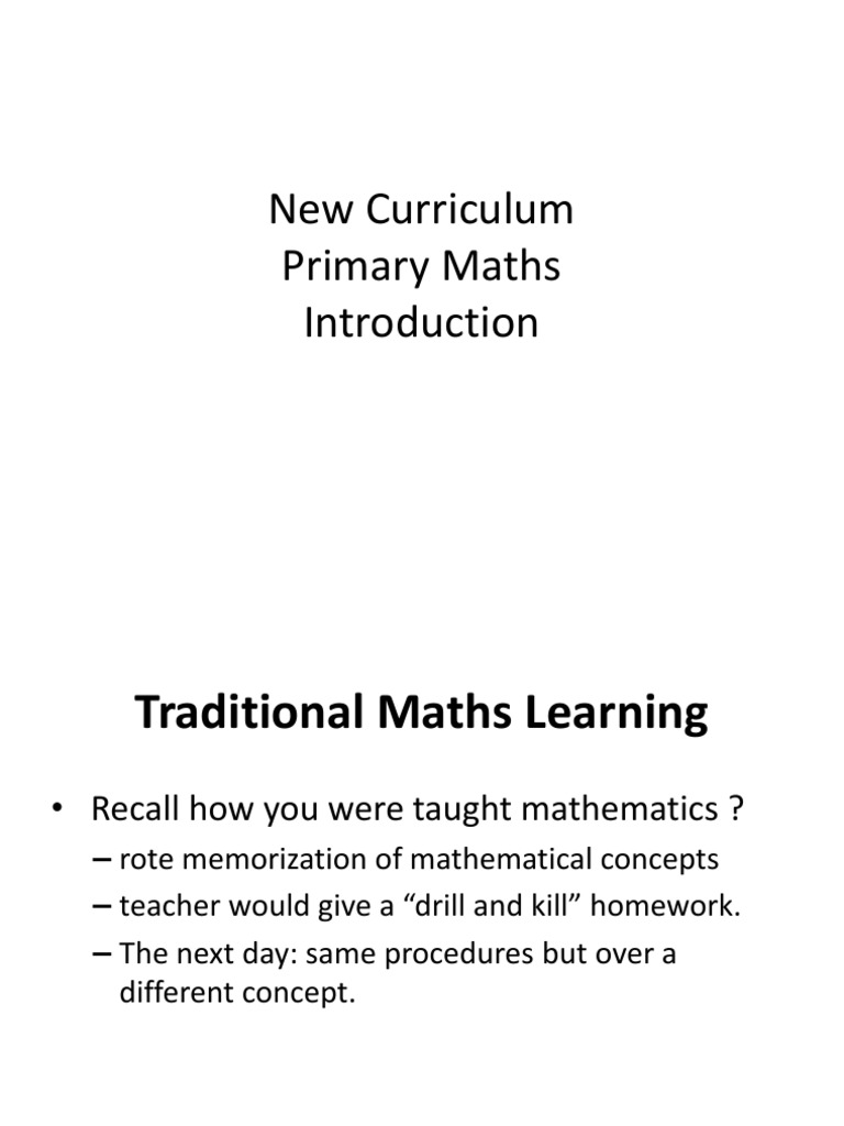 New Curriculum Maths Workshop For Primary | PDF | Educational ...